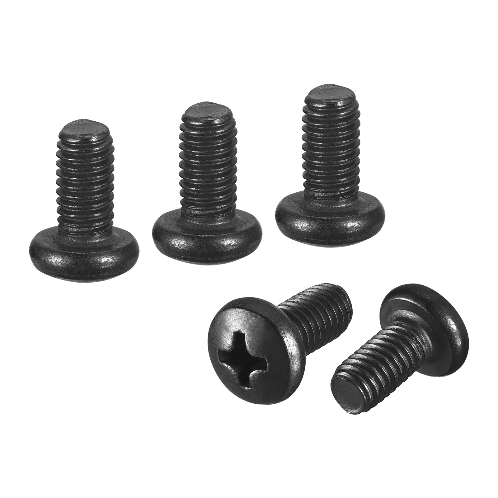 M5-0.8x10 Pan Head Machine Screws - 50pcs - 304 Stainless Steel -Black ...