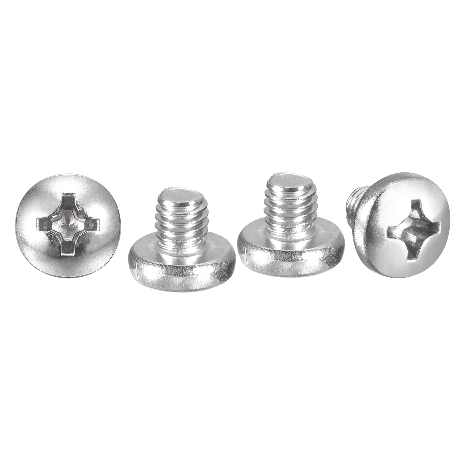 Cross Drive Pan Head Bolts M6-1x6 25Pcs Stainless Steel for DIY, Silver ...