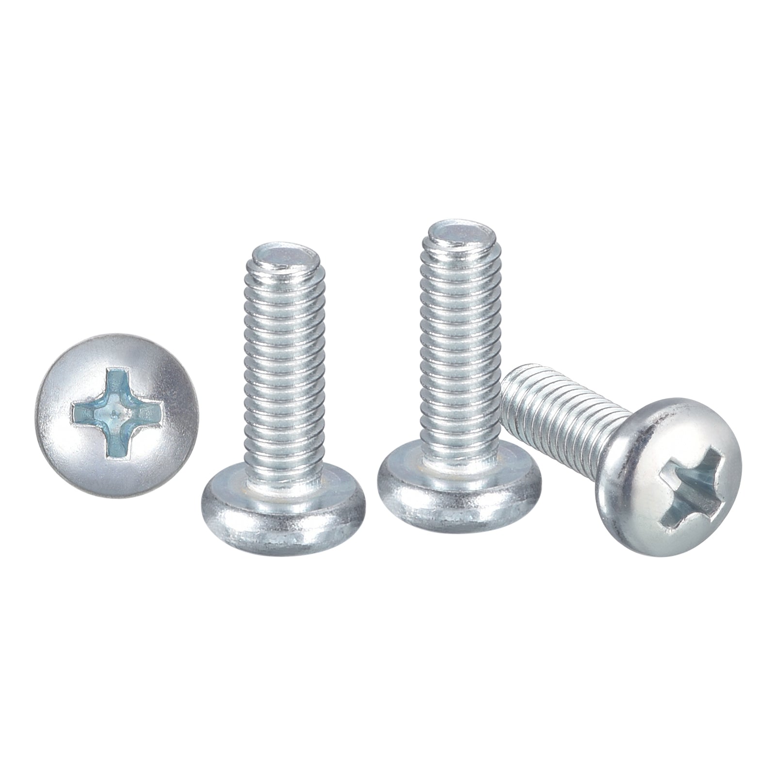 Cross Drive Pan Head Bolt M4-0.7x12 20Pcs Carbon Steel Blue-tinged ...
