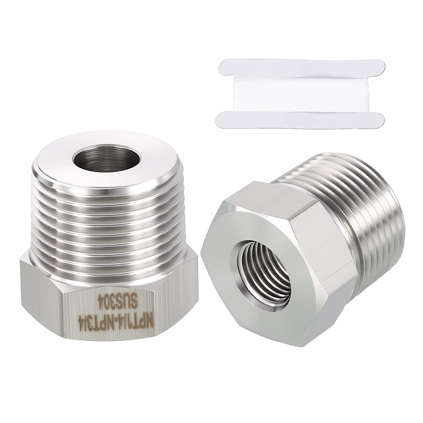 2Packs Stainless Male to FeMale Adapters,3/4"MNPT x 1/4"FNPT Hex ...