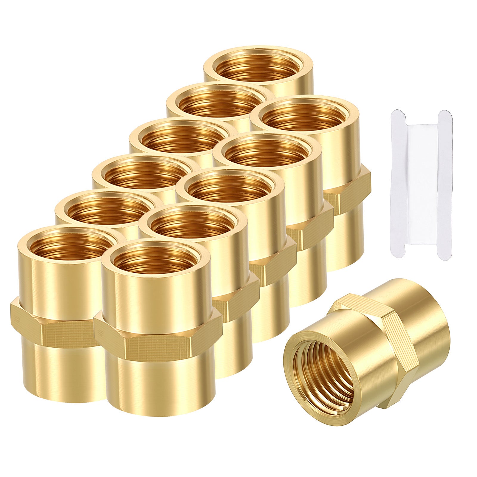 12Pack FeMale to FeMale Adapters,1/4"FNPT x 1/4"FNPT Coupling W/Sealing ...