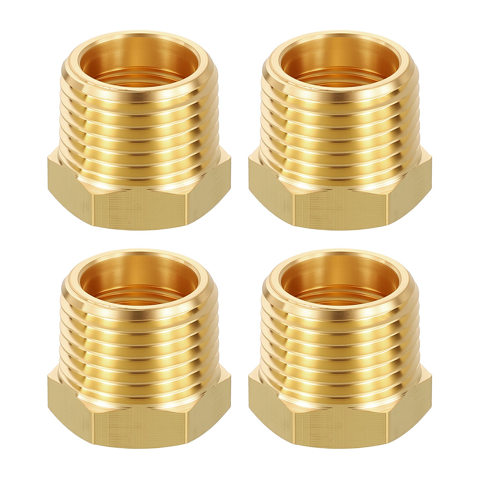 4PCS 1/2" Male G x 3/8" FeMale G Thread Brass Hex Extension Adapter ...