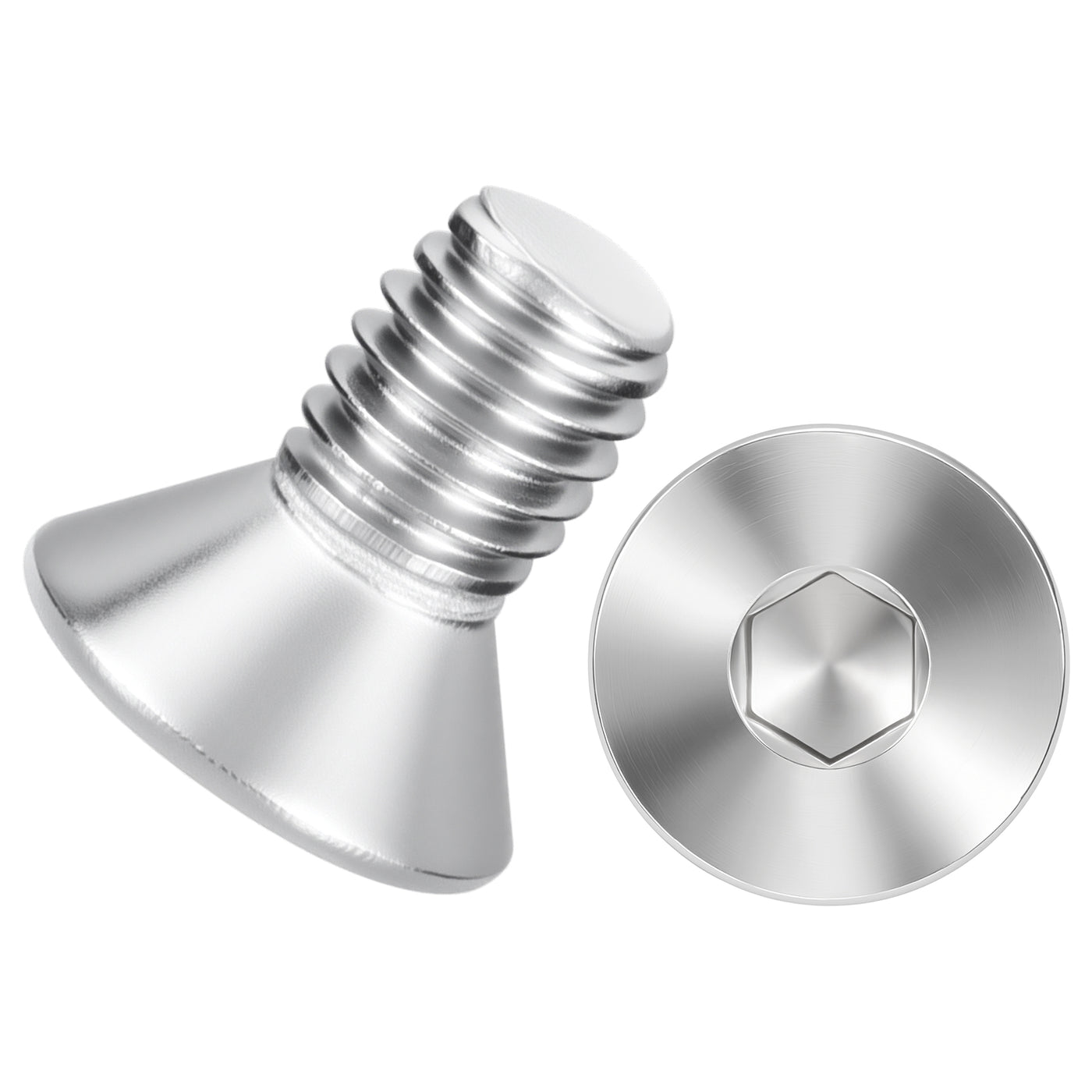 50Pcs Flat Head Socket Cap Screws - [#10x32x3/8"], 304 Stainless Bolts ...