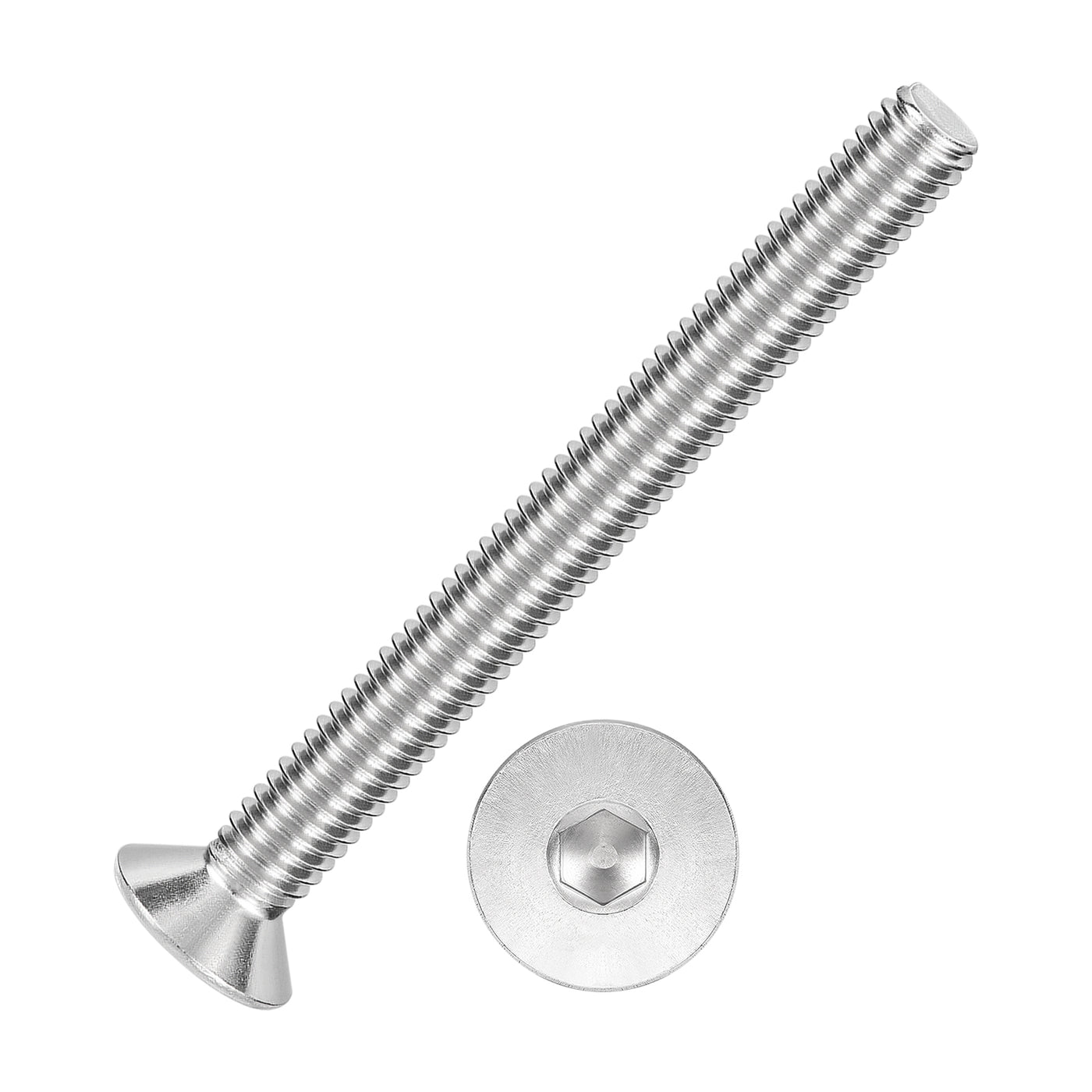 50Pcs Flat Head Socket Cap Screws - [M6 x 1x60mm], 304 Stainless Bolts ...