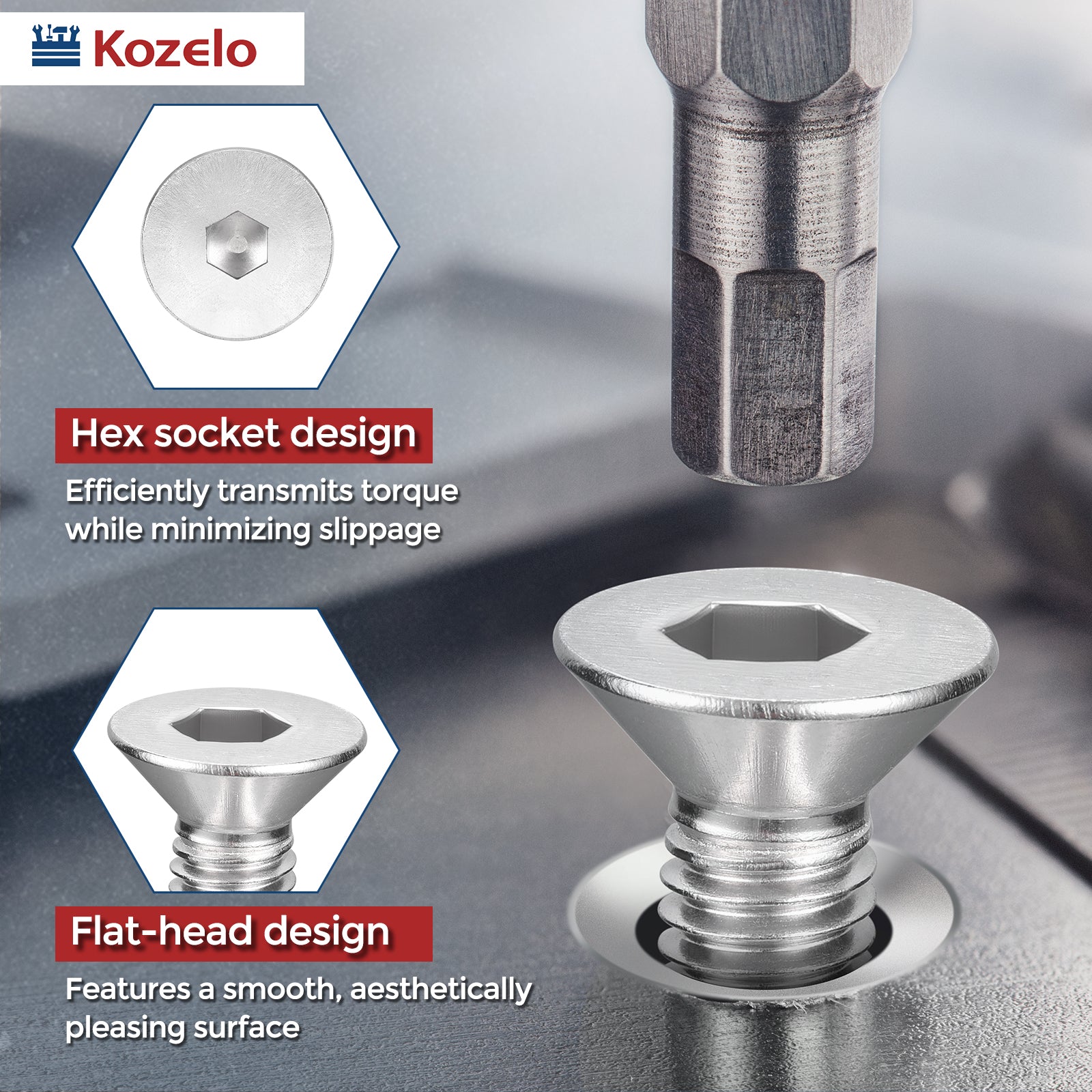 25Pcs Flat Head Socket Cap Screws-[1/4"x20x1"], 304 Stainless Bolts ...