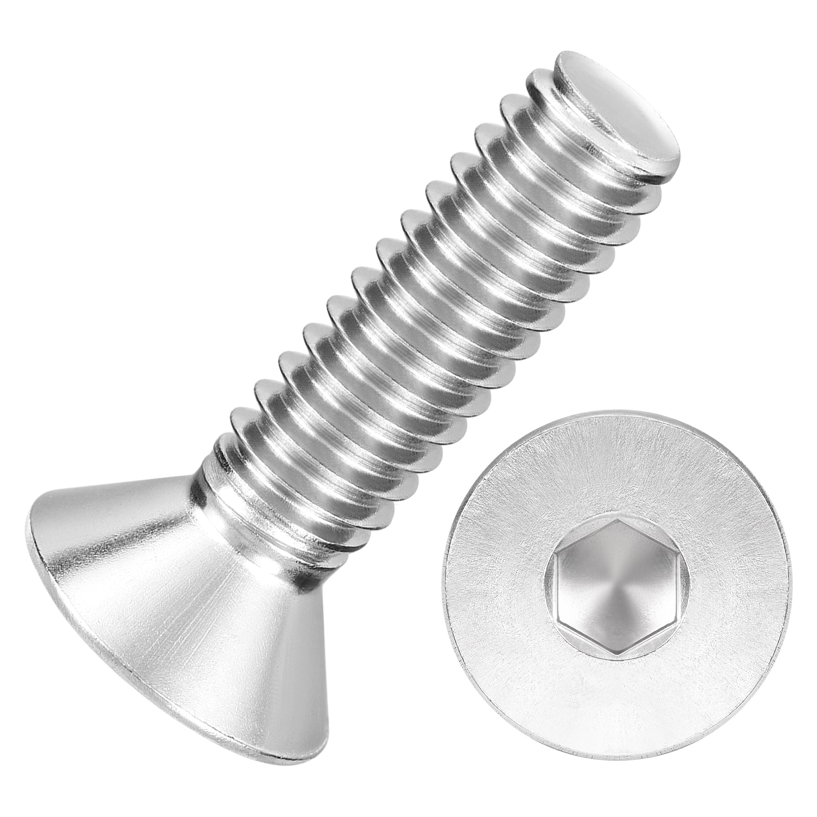 25Pcs Flat Head Socket Cap Screws-[1/4"x20x1"], 304 Stainless Bolts ...