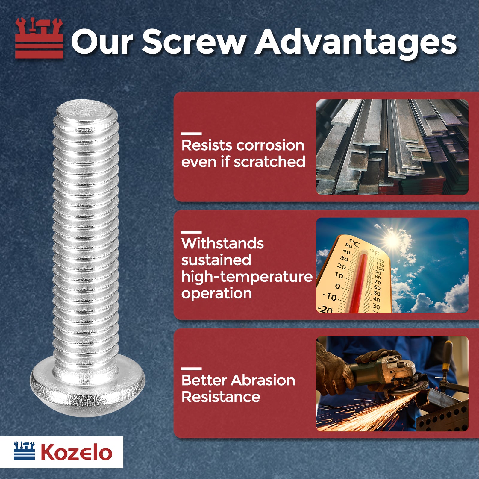 50Pcs Button Head Socket Cap Screws M8-1.25x25mm Stainless Steel Silver ...