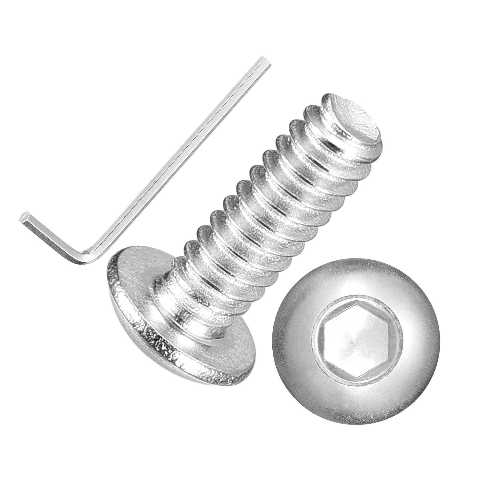 100Pcs Button Head Socket Cap Screws #4-40x5/16" Stainless Steel Silver ...