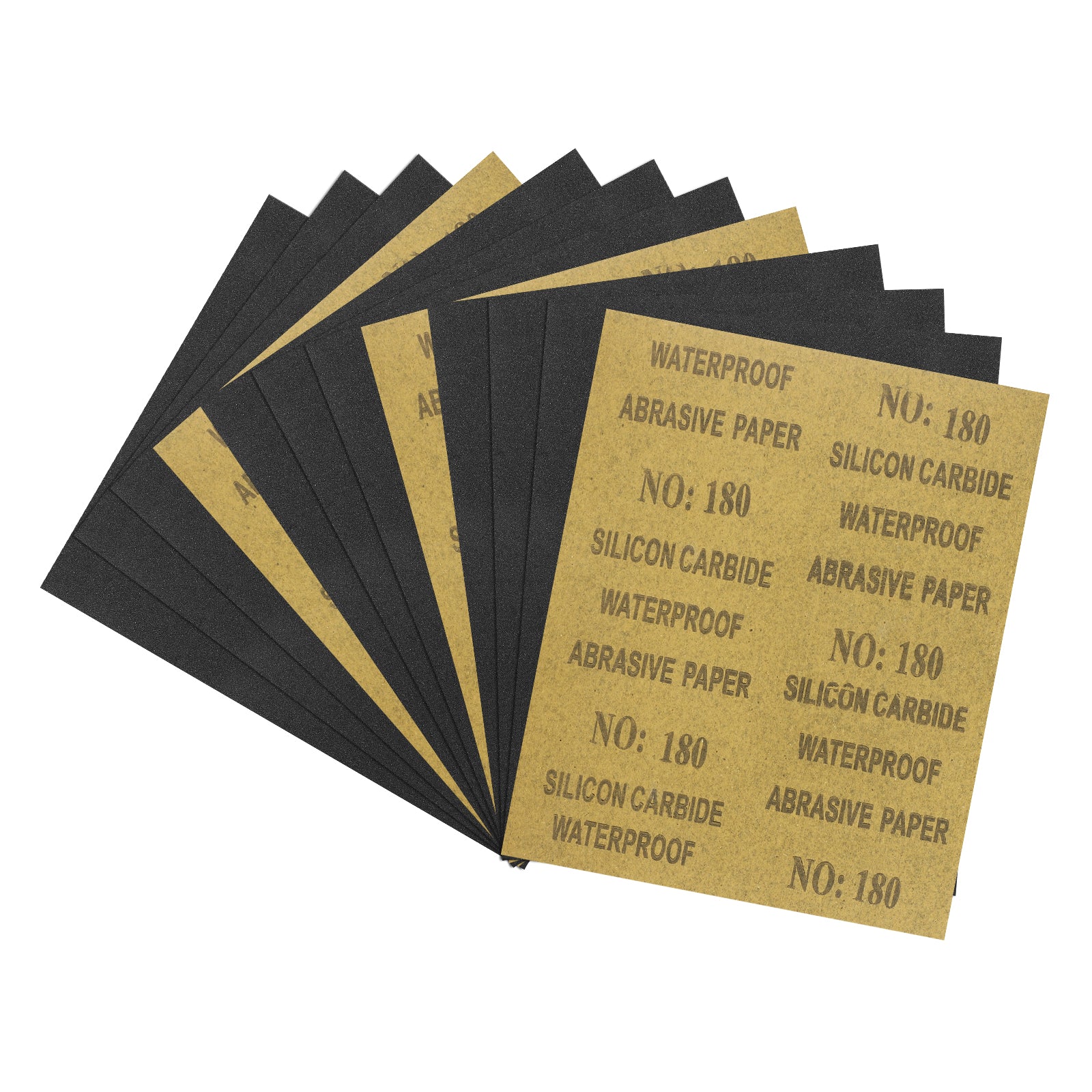 12pcs Sand Papers - [9 x 11 Inch x 180 Grits] Sandpaper Sheets | Harfington
