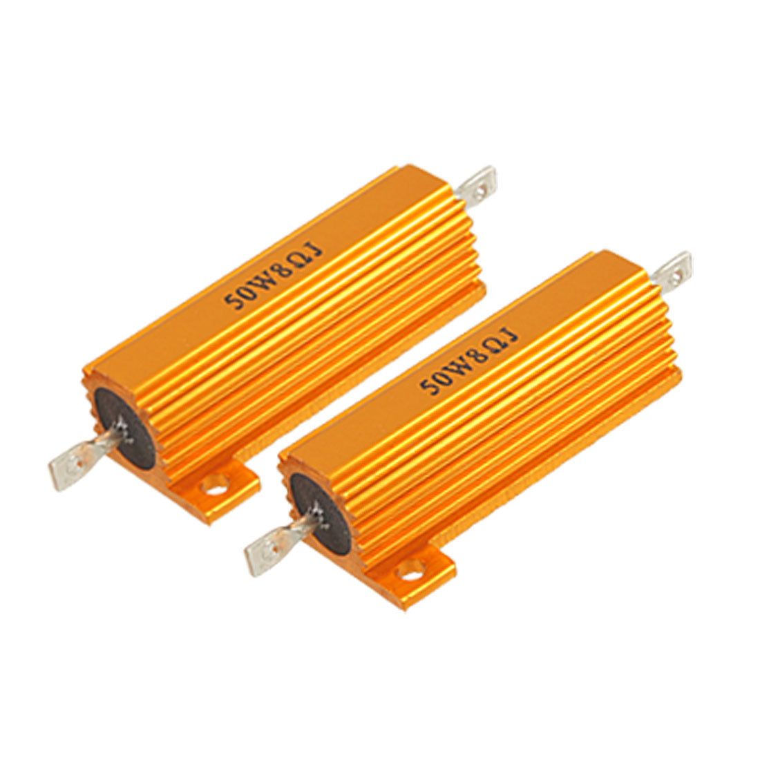 Uxcell 2 Pcs Electronic Aluminium Shell Resistors 5% 8 Ohm 50W | Harfington