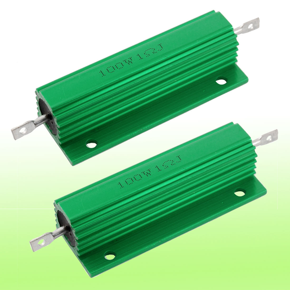 Uxcell 2 Pcs 100W 1 Ohm Screw Tap Mounted Aluminum Housed Wirewound ...