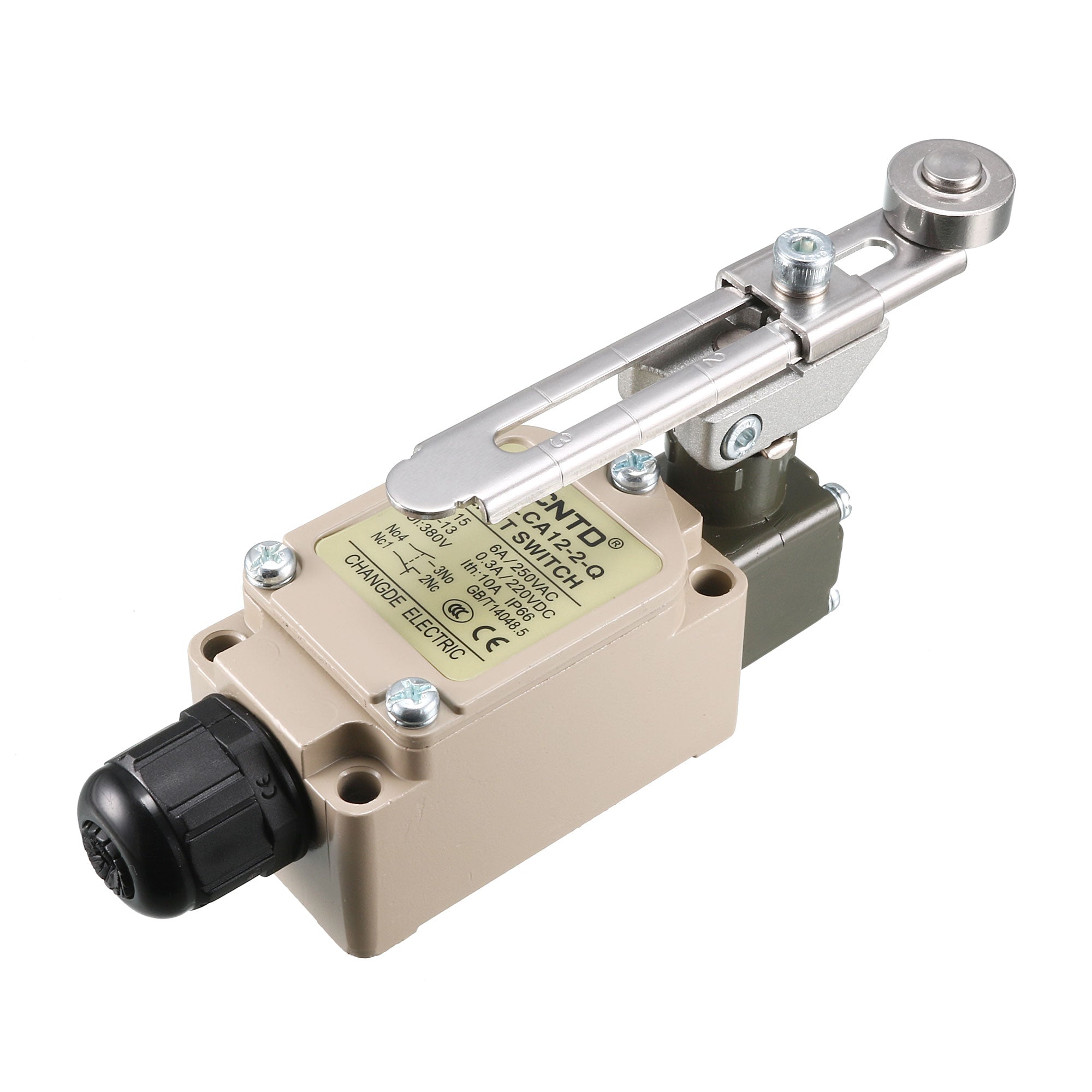 Uxcell Momentary Rotary Adjustable Roller Lever Arm Limit Switch AC ...