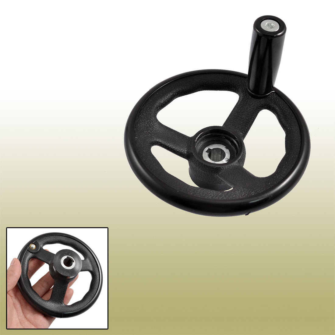 Uxcell 4.9" Diameter Milling Machine Hand Wheel Revolving Handle Black ...