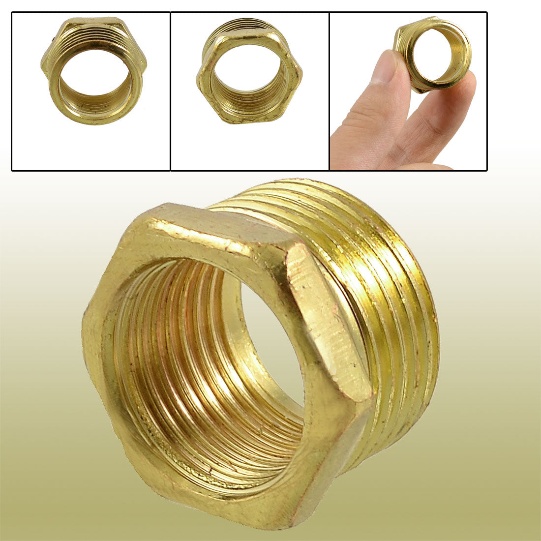 Uxcell Brass Housing 19mm Female to 25mm Male Thread Reducer Pipe ...