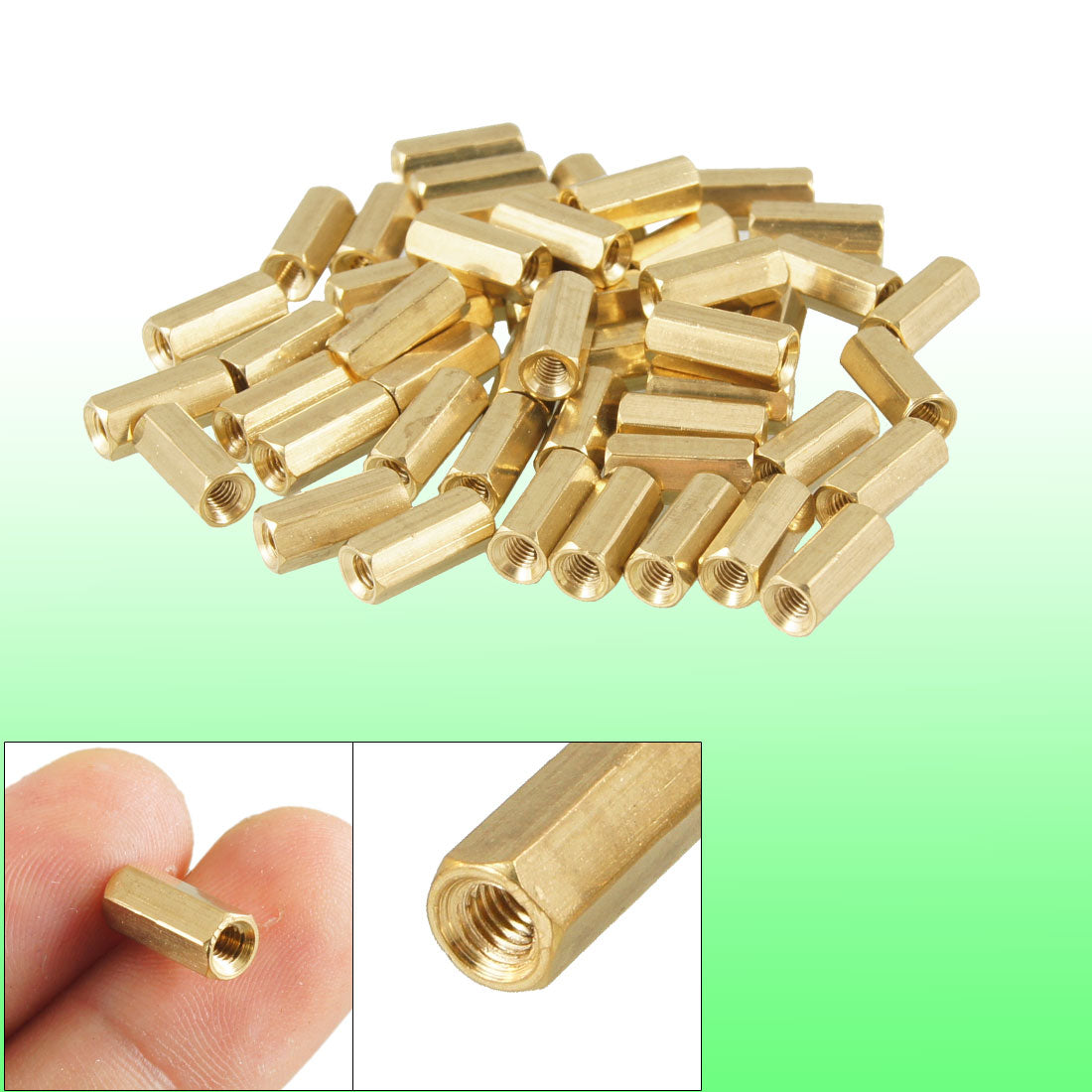 Uxcell 50 Pcs 3mm Female Screw Hexagonal Stand Off Spacers 10mm Length ...