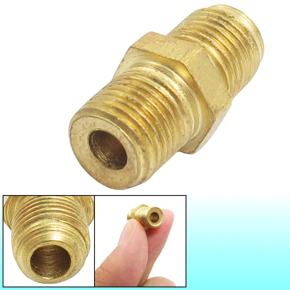 Uxcell 1/8 Male Threaded Straight Brass Connector Water Gas Pipe ...