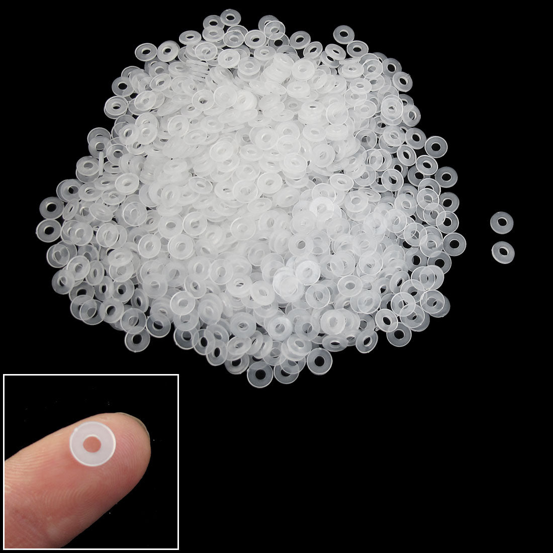 Uxcell 3mm x 7mm x 1mm Flat Insulating Plastic Washers White 1000 Pcs ...