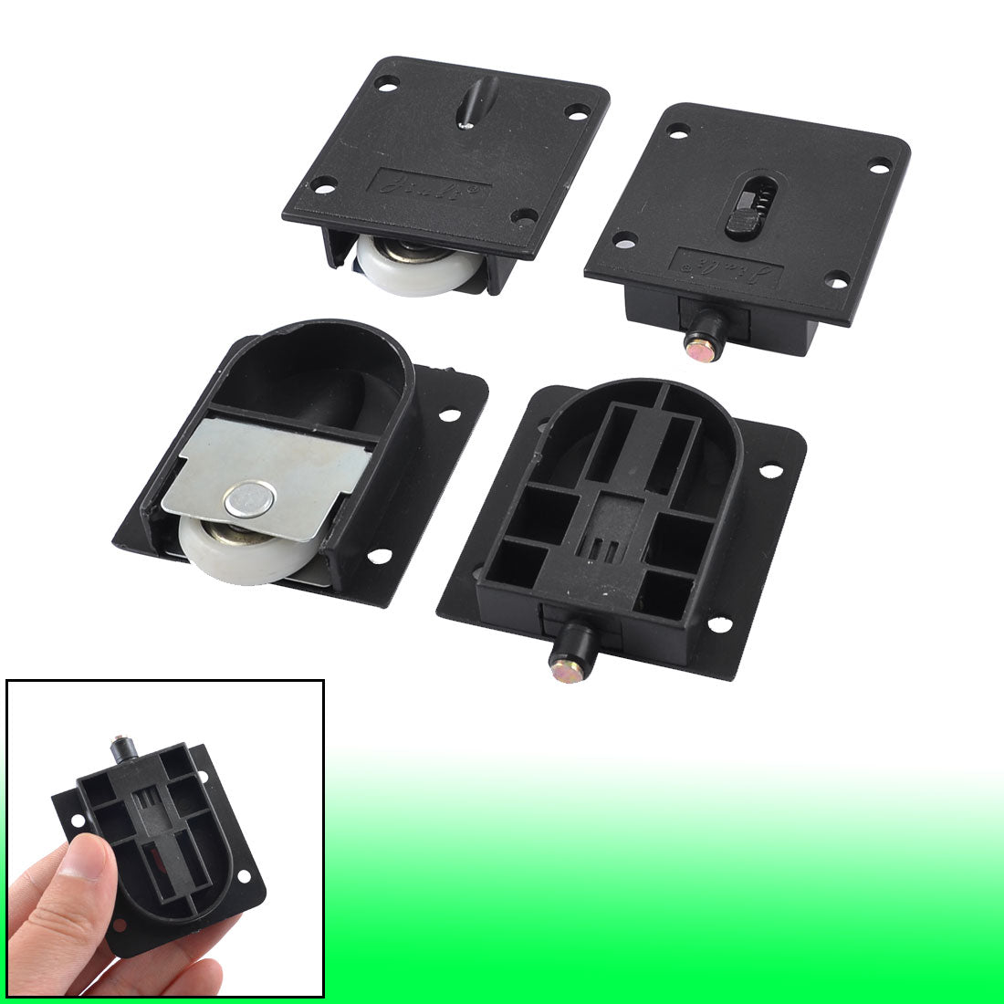 Uxcell 2 Sets Black Plastic Housing Furniture Closet Cupboard Door ...