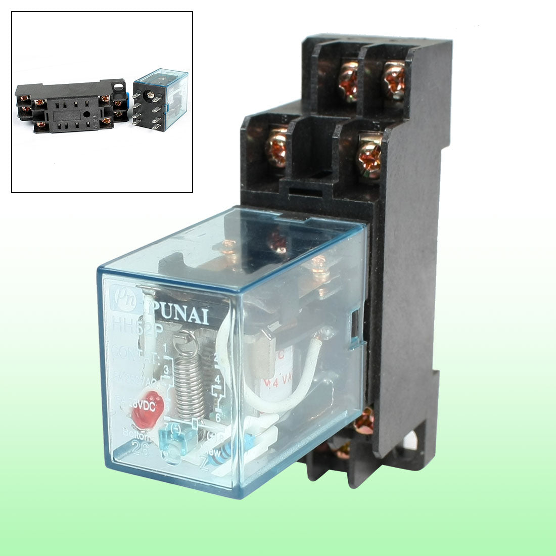 Uxcell HH52P AC 24V Coil DPDT 8 Pins Electromagnetic Power Relay w ...