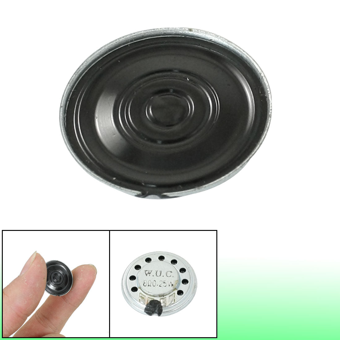 Uxcell 0.25W 8 Ohm Silver Tone Black Aluminum Housing Round Magnet ...