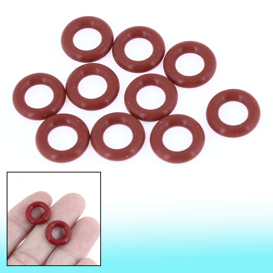 Uxcell 10 x Red Rubber 13mm x 3mm x 7mm Oil Seal O Rings Gaskets ...