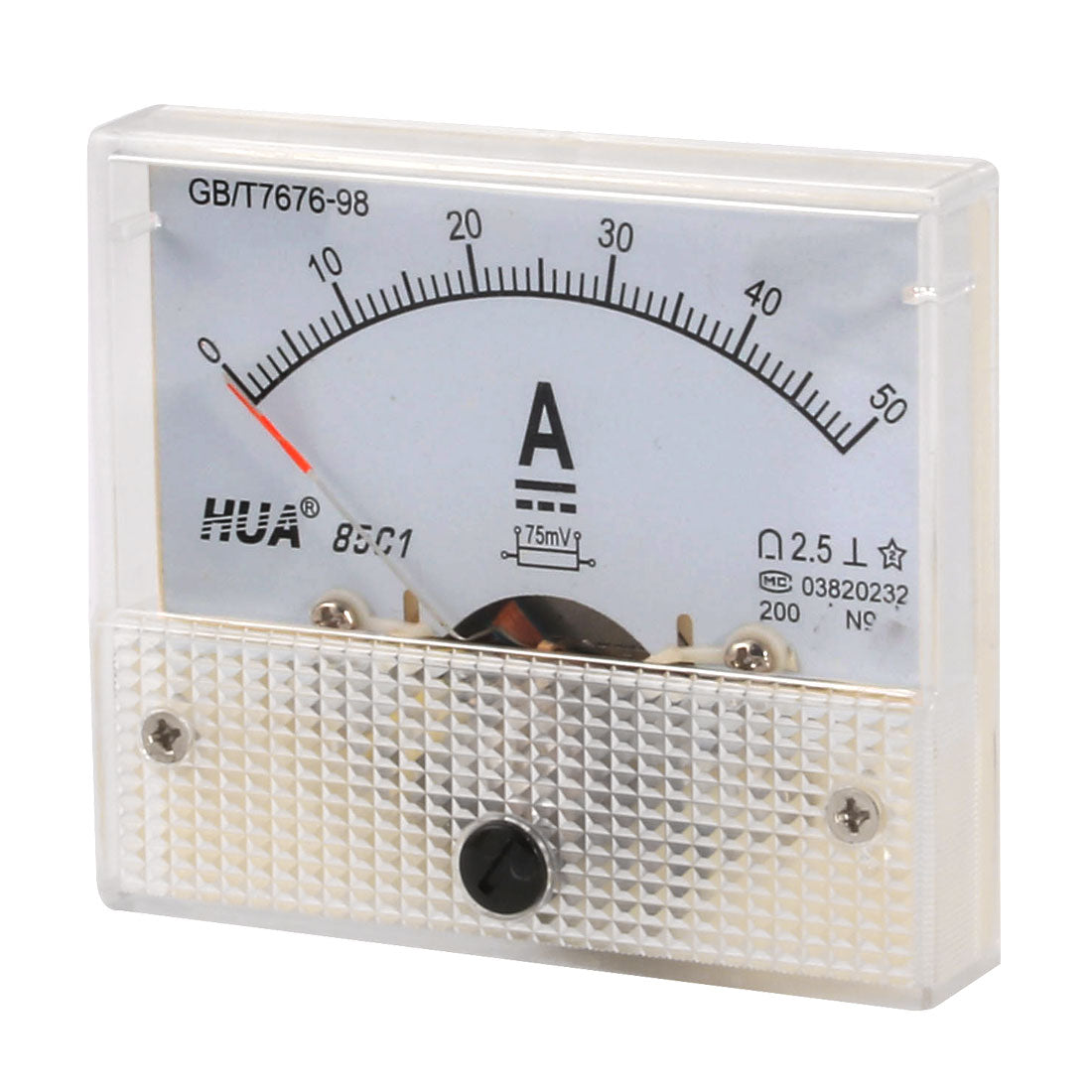 Uxcell DC 0-50A Current Rectangular Panel Analog Ammeter Measuring Tool ...