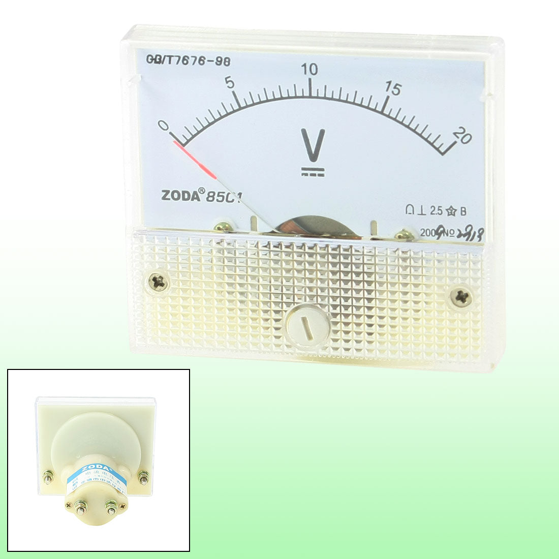 Uxcell DC 0-20V Fine Tuning Rectangle Dial Panel Analog Voltage Meter ...
