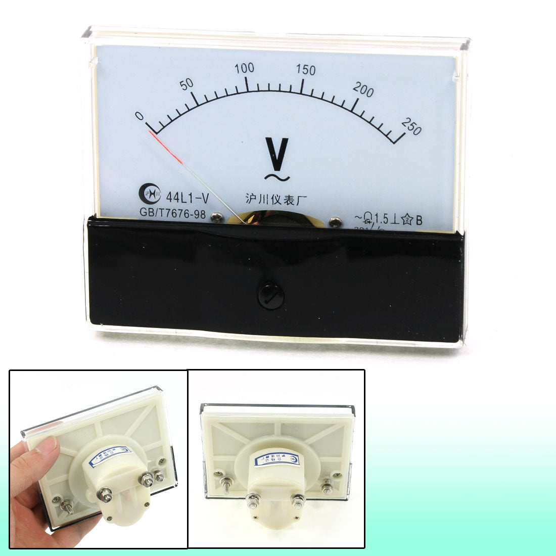 Uxcell Rectangle Shaped Analog AC 0-250V Scale Range Ampere Ammeter ...