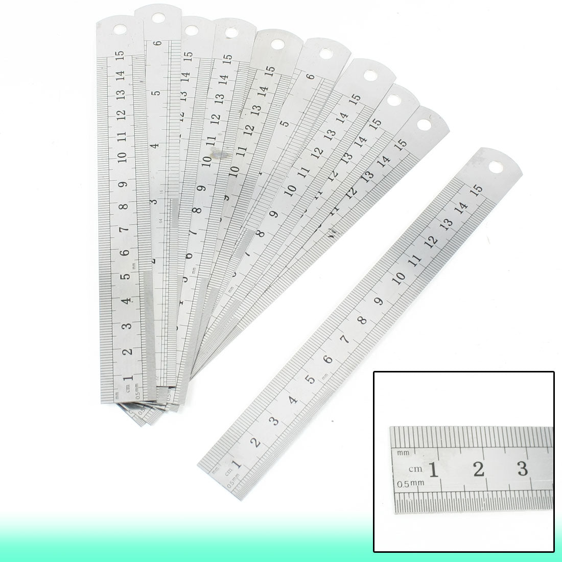 Uxcell 10 Pcs Home Office 15cm Measuring Range 0.5mm Accuracy Straight ...