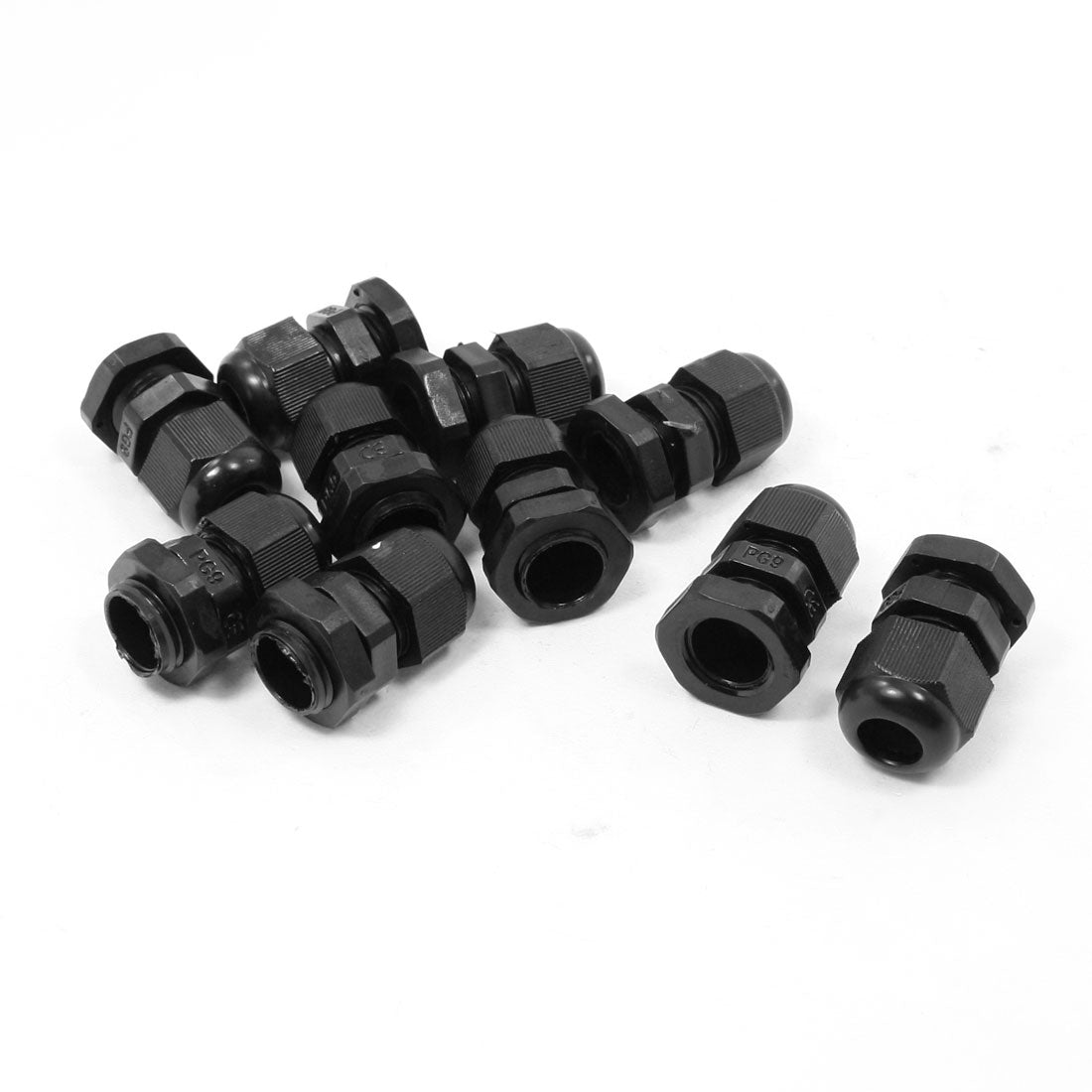 Uxcell 10 Pcs PG9 Black Plastic 4mm-8mm Diameter Cable Glands ...