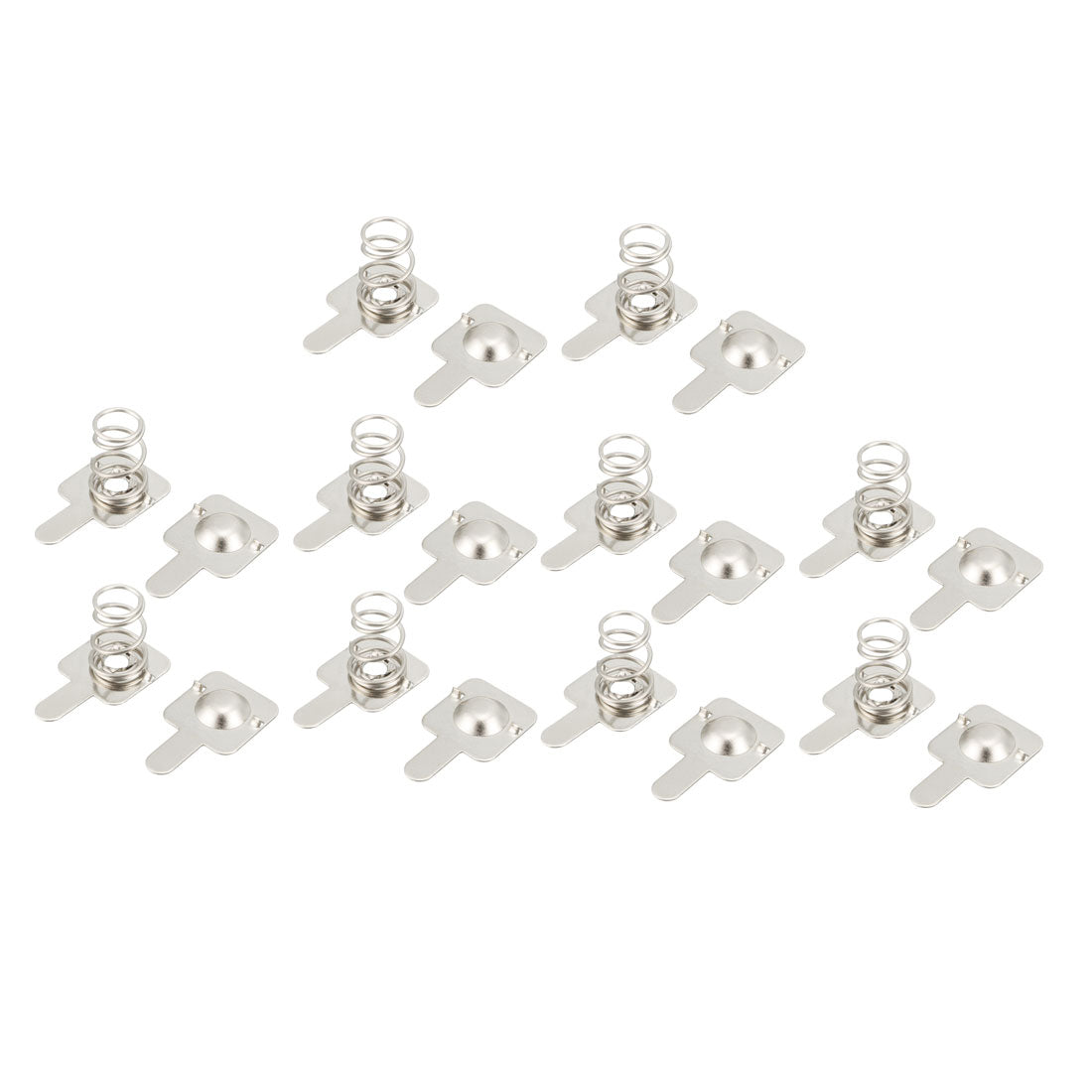 Uxcell 10 Pairs Silver Tone Metal Battery Spring Plate Set for AA AAA ...