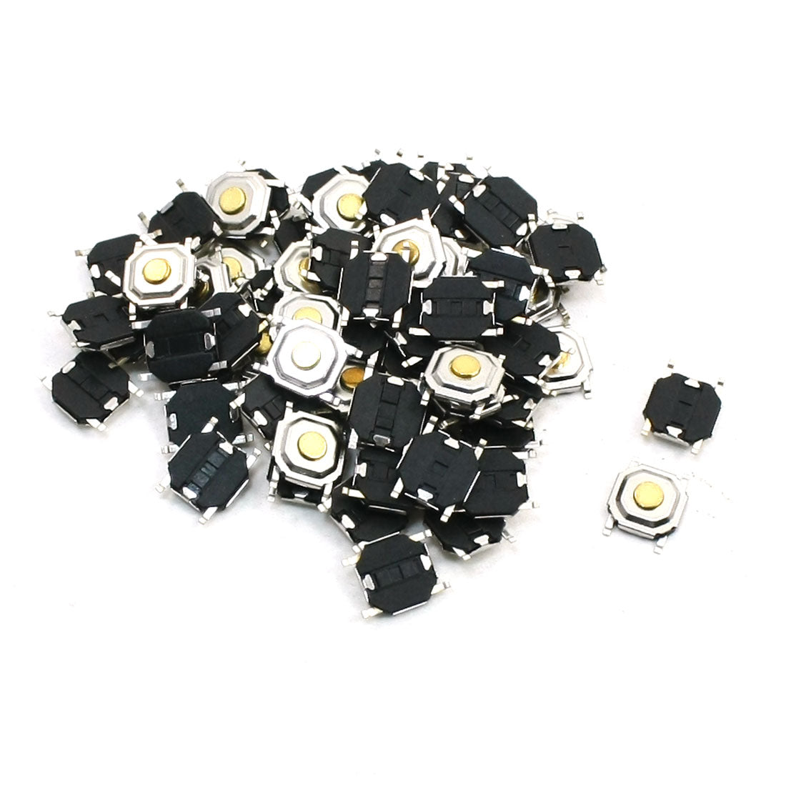 Uxcell 68pcs Surface Mounted Devices SMT 4-Terminal Momentary Round ...