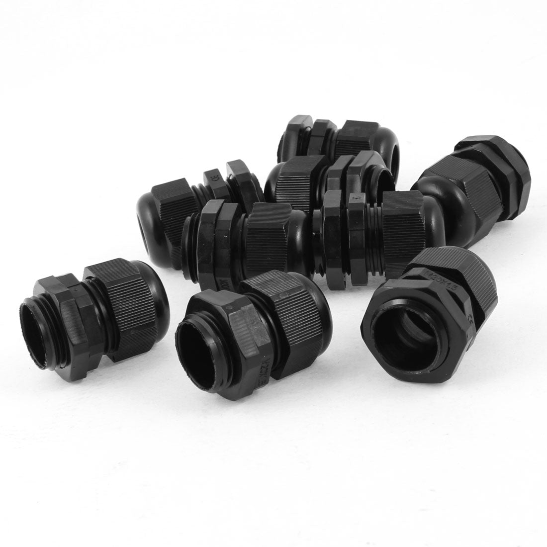 Uxcell 9 Pcs Black Plastic Waterproof Connectors Cable Glands M20 x 1.5 ...