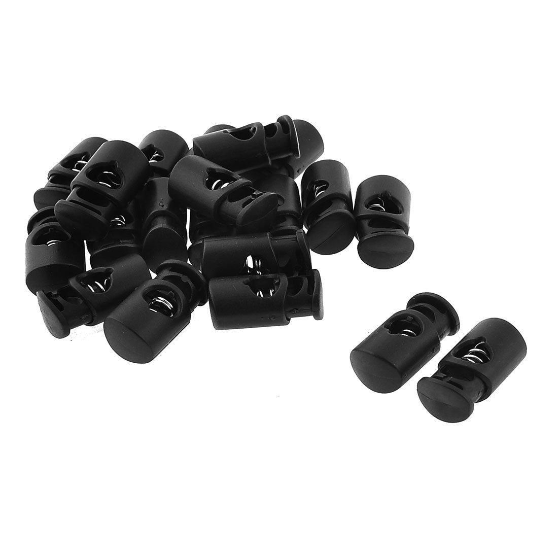 Uxcell 28mm x 15mm Single Hole Cord Locks Drawstring Stoppers Black 20 ...