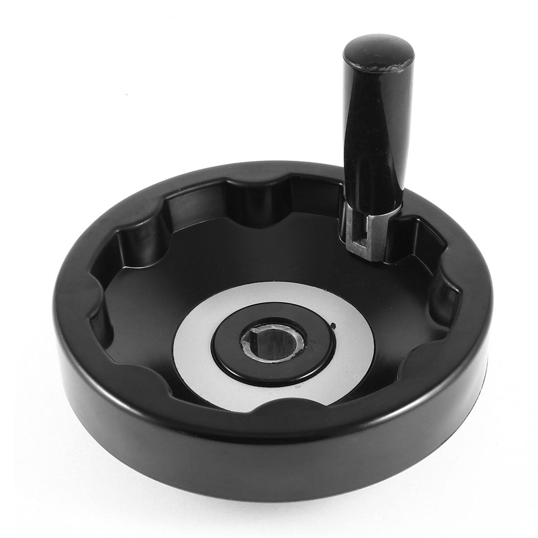 Uxcell 16mm x 150mm Back Ripple Hand Wheel w Removable Revolving Handle ...