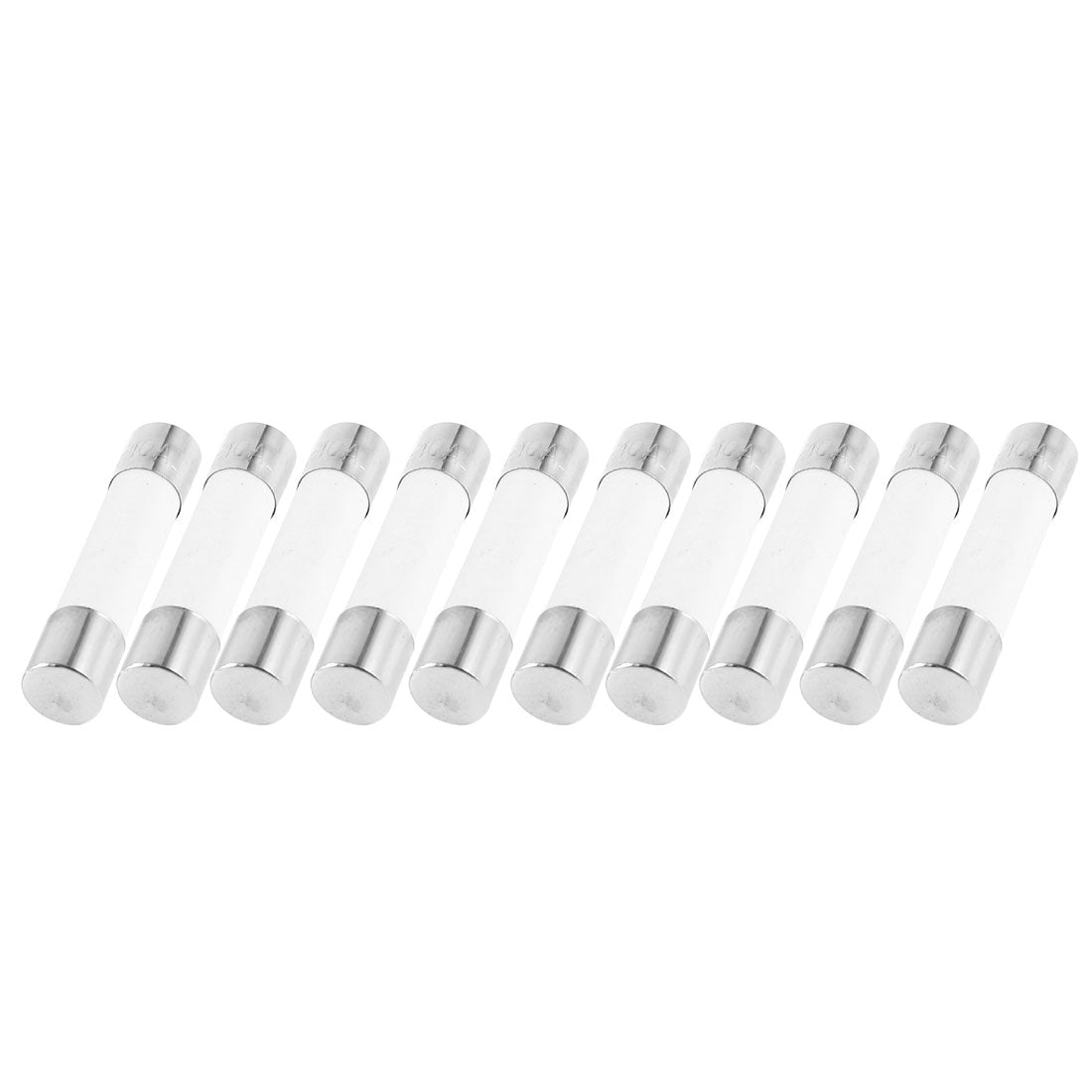 Uxcell 10 Pcs 250V 10A 6x30mm Cylindrical Ceramic Tube Fuses Link ...