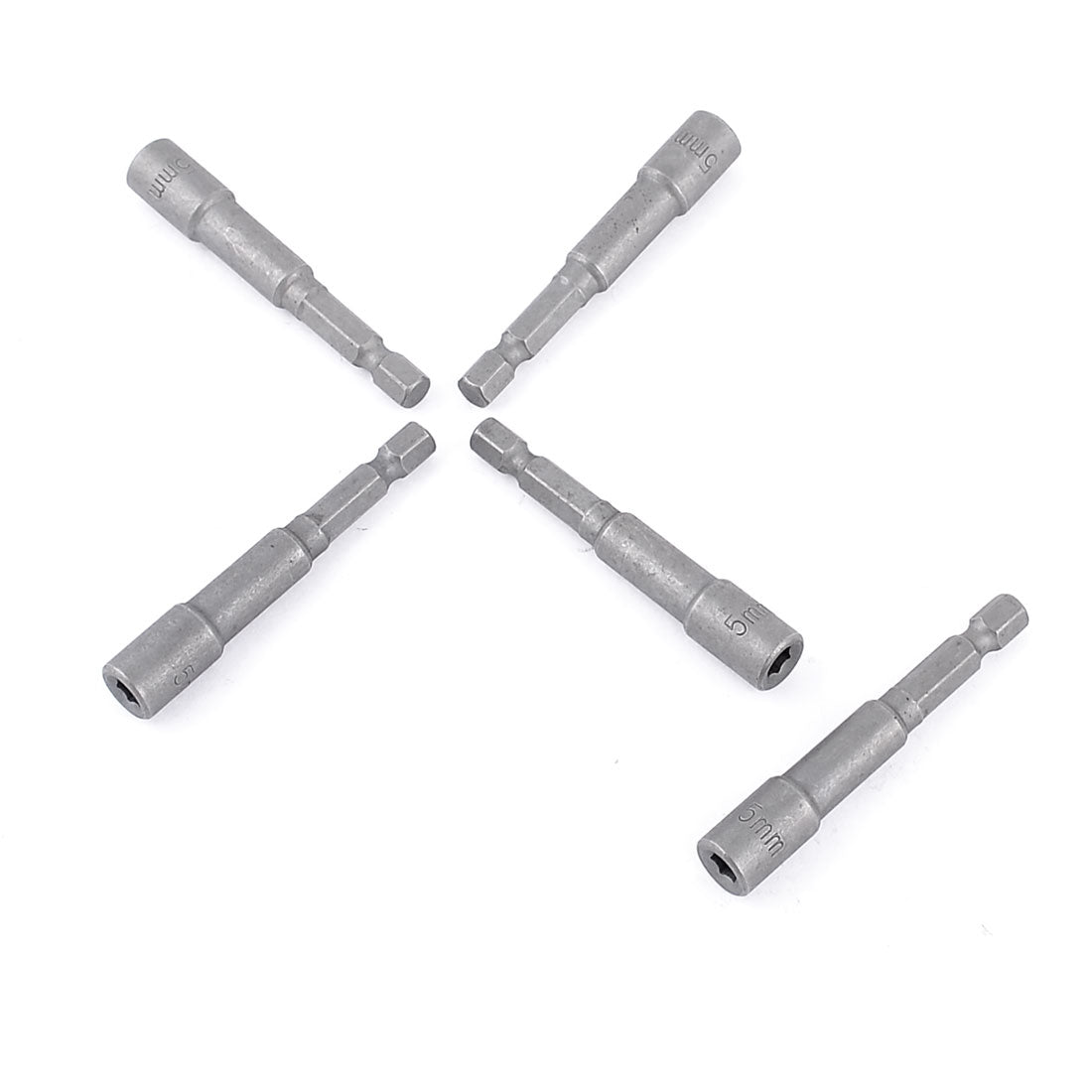 Uxcell 1/4-inch Shank 5mm Hex Socket Nut Setter Driver Bit Adapter Gray ...