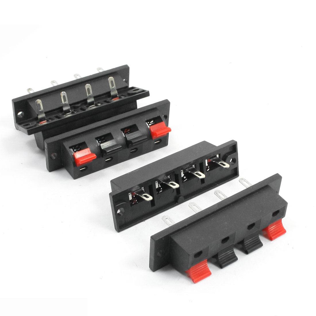 Uxcell Single Row 4 Pin 4 Position Speaker Terminal Board Connectors 5 ...