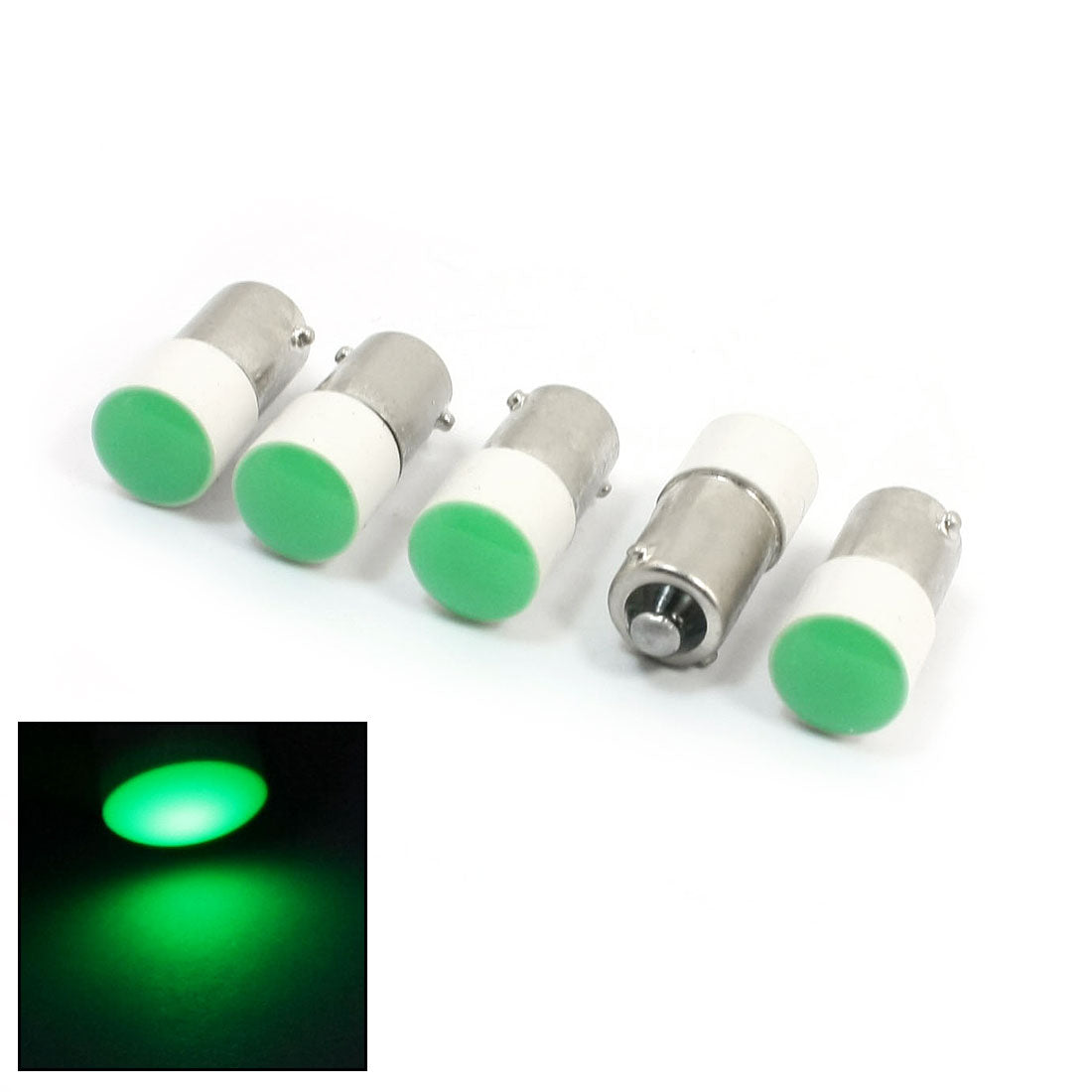 Uxcell 5pcs Electrical BA9S Mounted Green LED Indicator Light Lamp Bulb ...