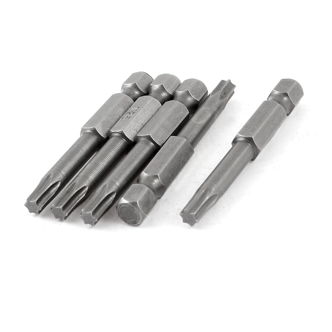 Uxcell 5 Pcs T25 Magnetic 4.3mm Tip 6.3mm Hexagon Shank Metal Torx ...