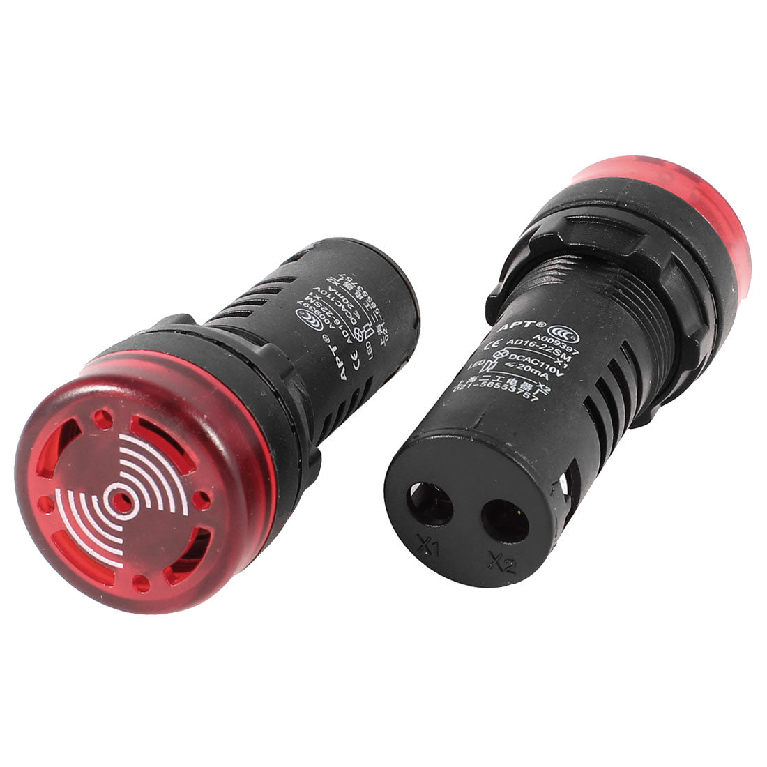 Uxcell Panel Mount ACDC 110V Red LED Buzzer Alarm Signal Indicator ...