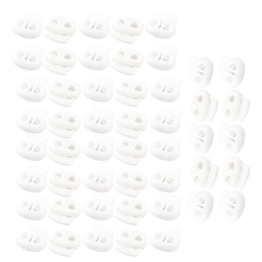 Uxcell White Plastic 4.7mm Dia Double Holes Spring Loaded Clamps Clip ...