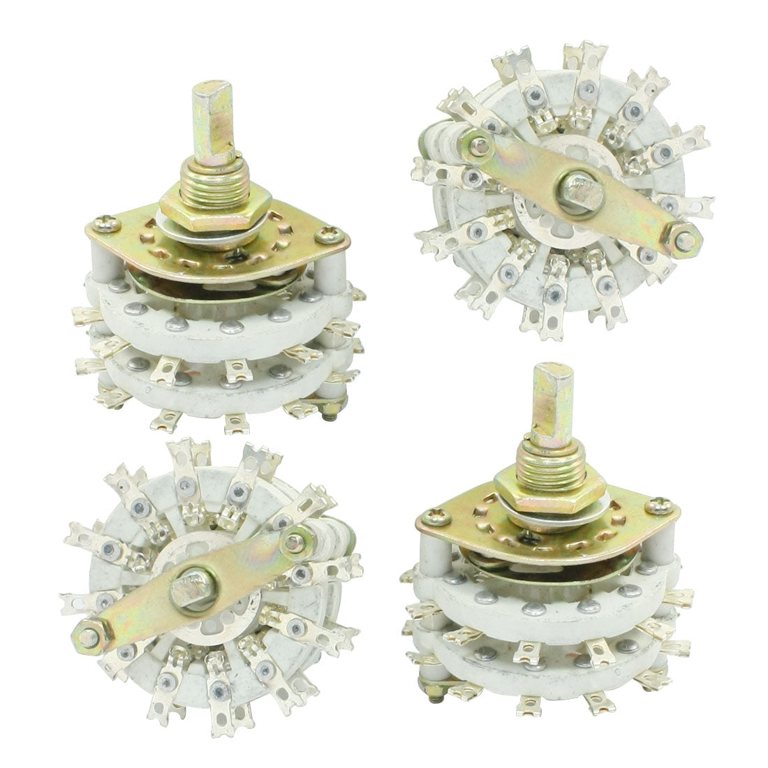 Uxcell 4pcs 10mm Mount Hole Dia 24Pins 4P5T 4 Pole 5 Way Dual Decks ...