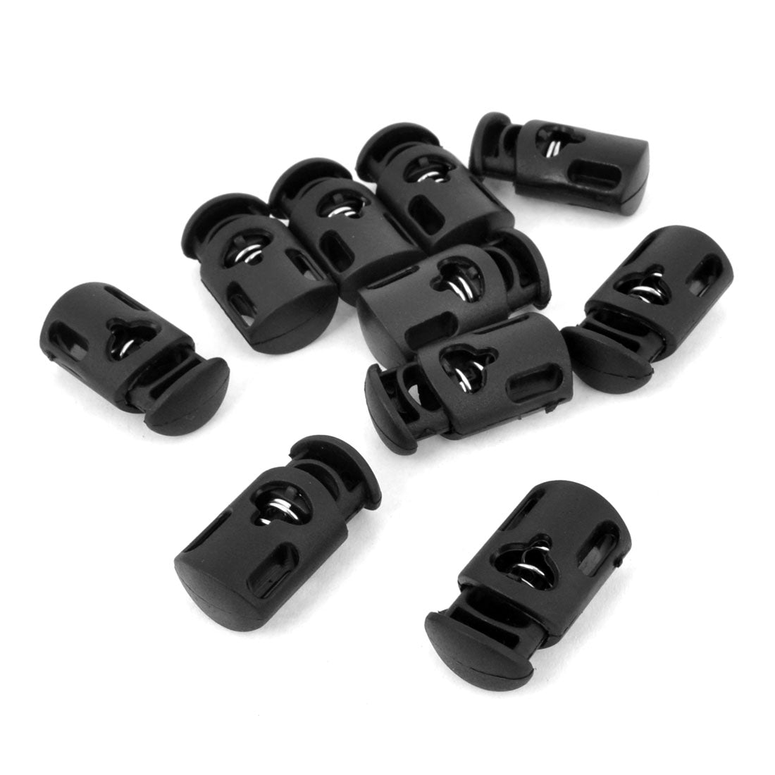 Uxcell 10 Pcs Black Plastic 8mm x 5mm Hole Spring Loaded Oblate Head ...