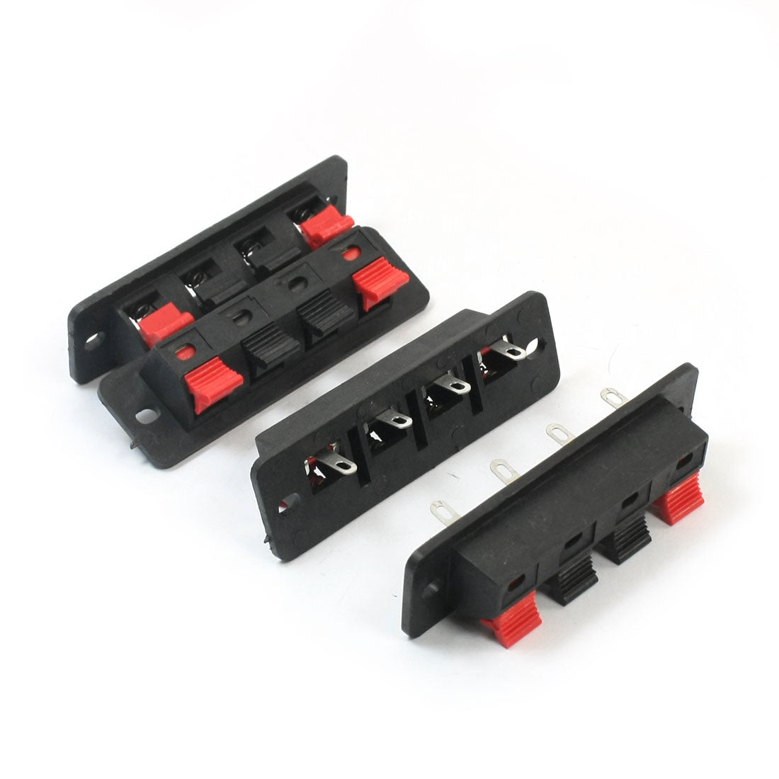 Uxcell 4Pcs Audio Cable Red Black Single Row 4 Position Push in Jack ...