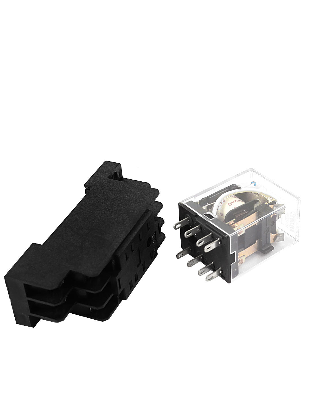 Uxcell 5pcs HH52PL AC 24V Coil Red Indicator Light 35mm DIN Rail DPDT 8 Pins Electromagnetic ...