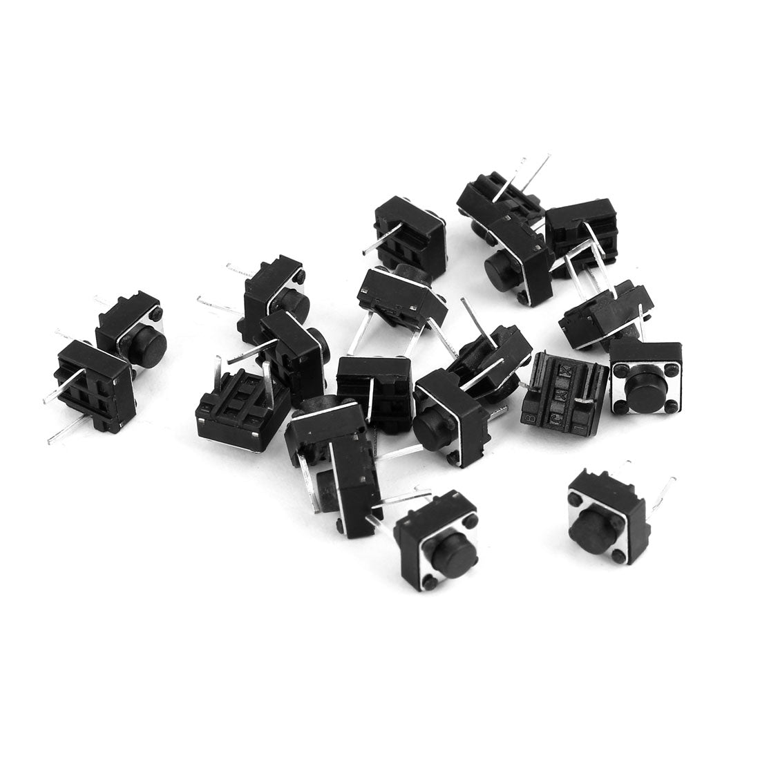 Uxcell 20pcs Momentary Panel PCB Mount Round Push Button SPST Tactile ...