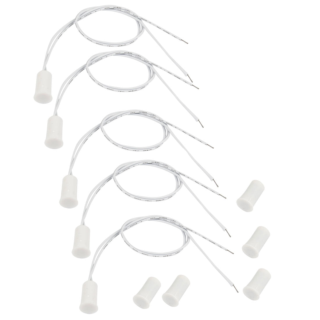 Uxcell 5 Pcs NC Door Window Contact ABS Alarm Security Magnetic ...