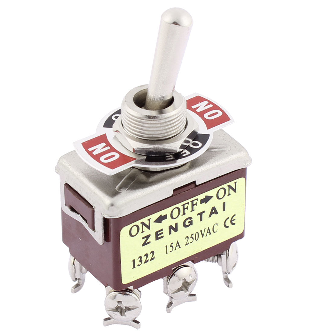 Uxcell AC 250V 15A DPDT ON/OFF/ON 3 Position Self Locking Toggle Switch ...