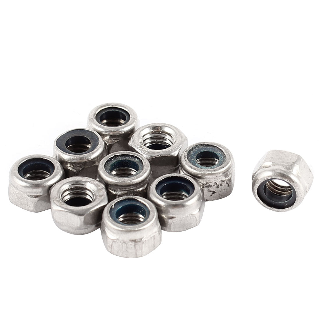 Uxcell 10PCS M5 Metric Thread Self-Locking Stainless Steel Nylon Insert ...
